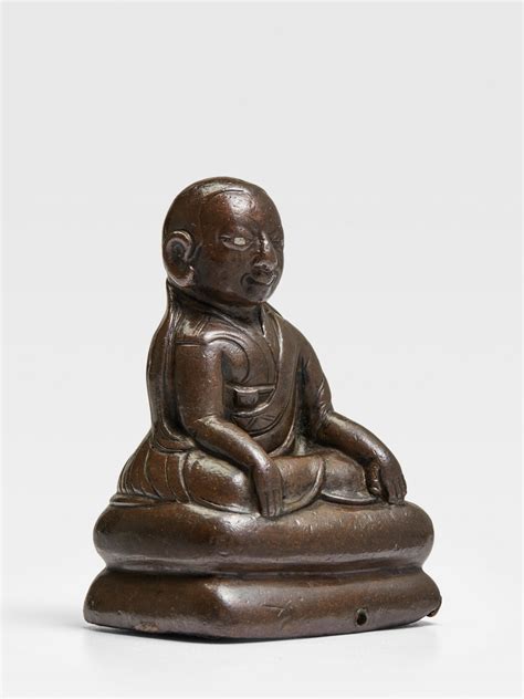 Bonhams A Silver Inlaid Copper Alloy Figure Of A Kagyu Lama Tibet