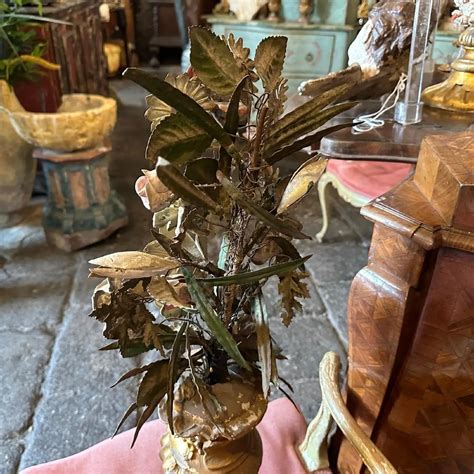 Proantic Support De Palmier Décoratif Italien En Bois Doré Du èm
