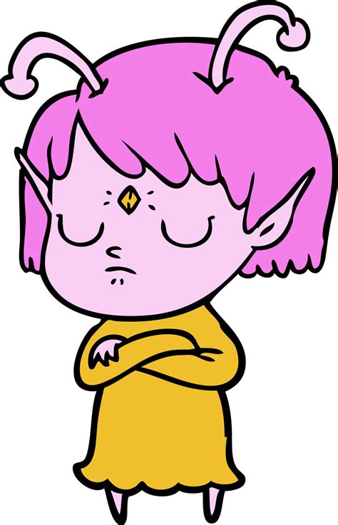 Cartoon Alien Girl 12541266 Vector Art At Vecteezy