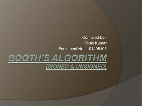booths algorithm for multiplication pptx