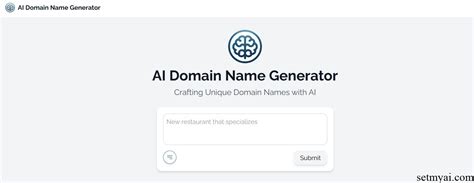 ai domain name generator an ai domain name generation tool setmyai