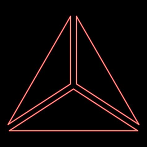 Neon Pyramid Shape Triangle View From Above Sacred Geometry Red Color Style 63076824 Vector Art