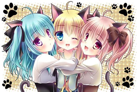Cute Anime Neko Twins