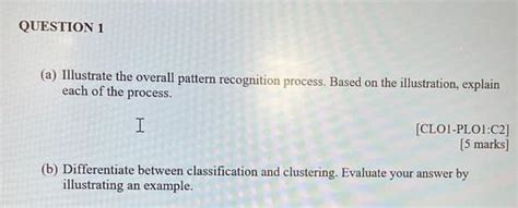 Solved A Illustrate The Overall Pattern Recognition