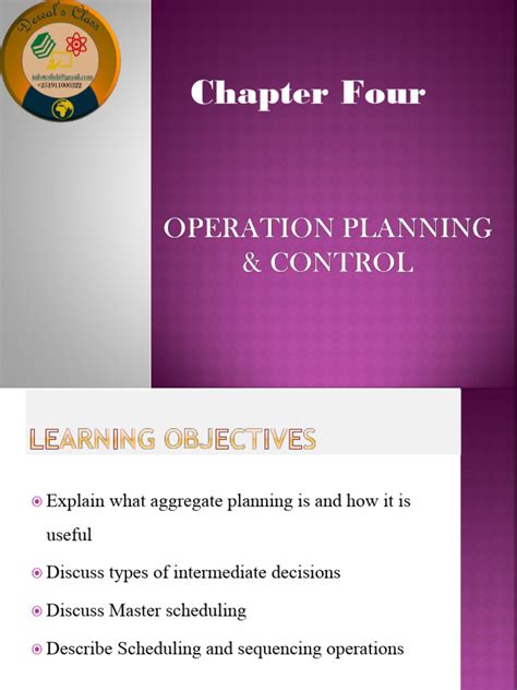 Om Chapter Four Pdf Scheduling Production Processes Business