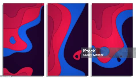 다채로운 추상 계층 종이 예술 벡터 일러스트 레이 션 세트 0명에 대한 스톡 벡터 아트 및 기타 이미지 0명 3차원 형태 가장자리 Istock