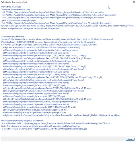 Pyrevit Loader Error Revit Pyrevit V Issue