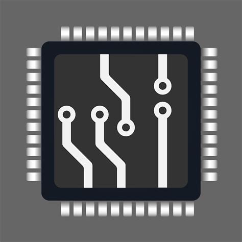 Icono De Placa De Circuito Electrónico Vector Premium