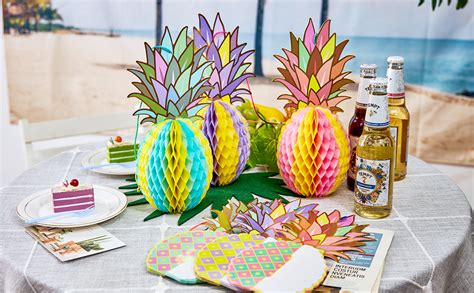 Amazon SUNBEAUTY 6 Pcs 12 Inch Pineapple Honeycomb Centerpieces