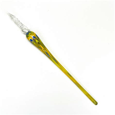 Glass Dip Pen Marbled Greenorange The Pen Outpost