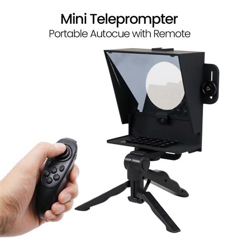 Jual Mini Teleprompter Portable Inscriber Autocue With Remote Black