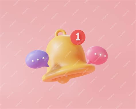 Premium Photo 3d Notification With Speech Bubble Icon Social Media Element New Message Alert