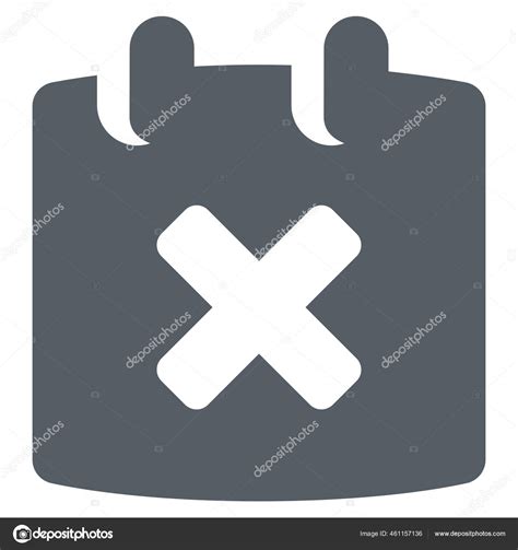 Calendar Date Delete Icon Solid Style Stock Vector Image By ©iconfinder