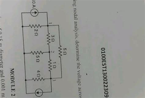 using nodal analysis determine the voltage across the 5 resistor