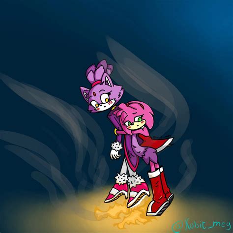 13234 Safe Artistkobitmeg Amy Rose Blaze The Cat Cat Hedgehog