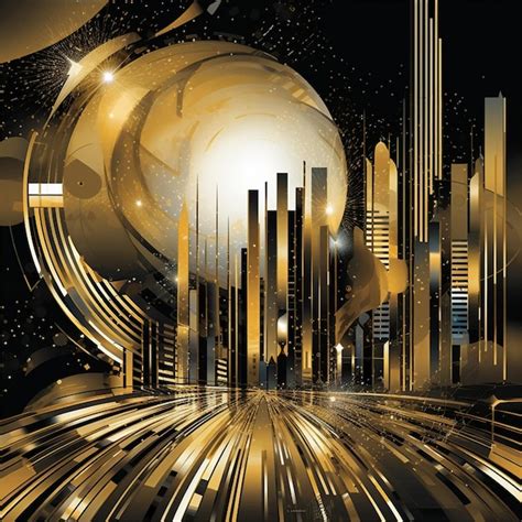 Premium Photo Golden Elegance Abstract Vector Art Depicting Luxurious And Opulent Setting