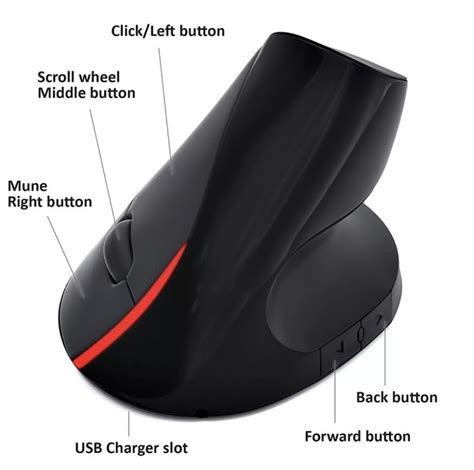 แนวตั้งเมาส์ Usb ทำงานด้วยแสงออกแบบตามหลักสรีรศาสตร์การรักษาข้อมือ