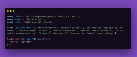 ES6 A Beginners Guide Template Literals DEV Community