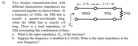 9 8 4 100 50 25 Two Lossless Transmission Lines With Different Characteristic