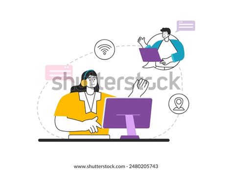 Intranet Internet Network Connection Technology Vector Stock Vector