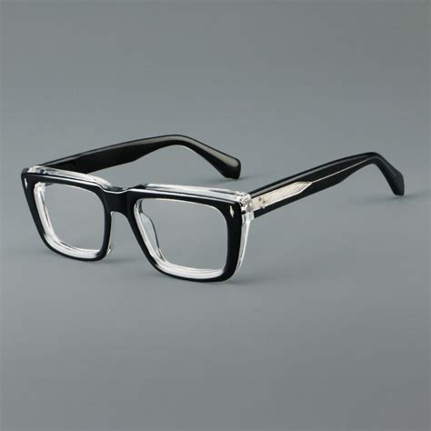 Sutton Retro Rectangle Acetate Glasses Frame Fomolooo