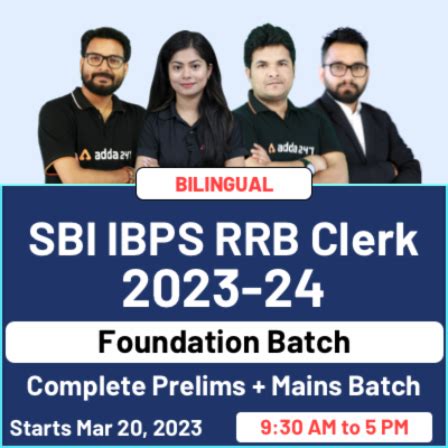 Sbi Ibps Rrb Clerk 2023 24 Foundation Batch Complete Prelims