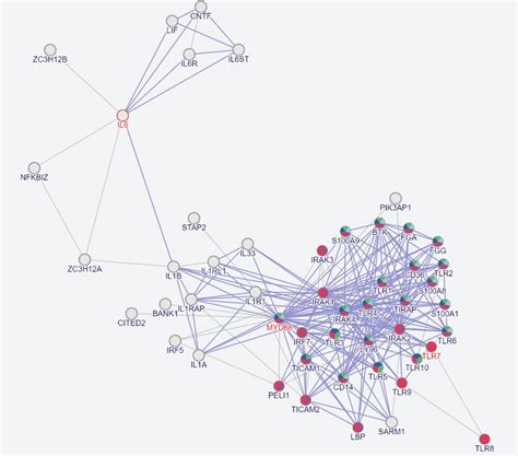 interactome mapping of tlr7 and myd88 interactions with 48 different