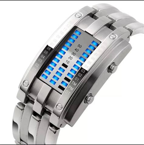 Mens Binary Blue LED Watch Mens Watch Gift For Him Etsy