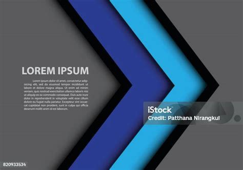 텍스트 장소 디자인 현대 미래의 창조적인 배경 벡터 일러스트 레이 션에 대 한 회색 빈 공간에 추상 파란색 화살표 겹칩니다 화살표에 대한 스톡 벡터 아트 및 기타 이미지