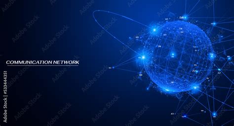 Abstract Digital Global Data Network Communication Technology Concept