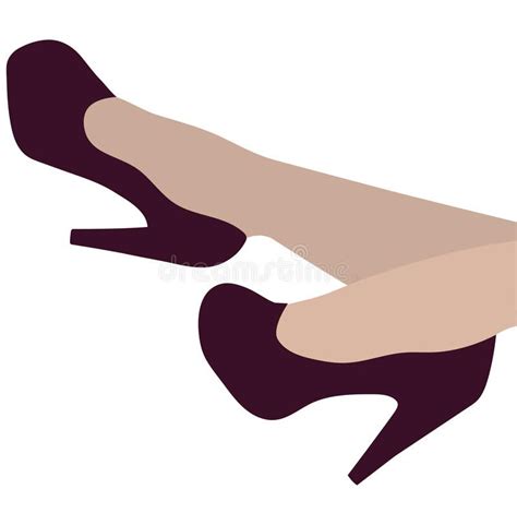 Woman Legs With High Heels Shoes Vector Illustration Vector
