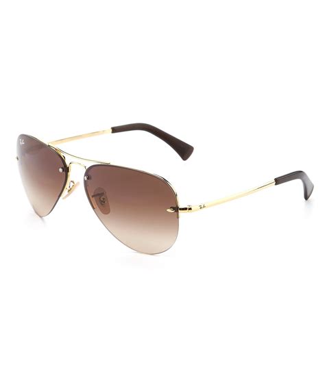 Ray Ban Rimless Double Bridge Metal Aviator Sunglasses Dillards