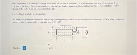 Solved A Rectangular Coil Of N Turns And Of Length Chegg