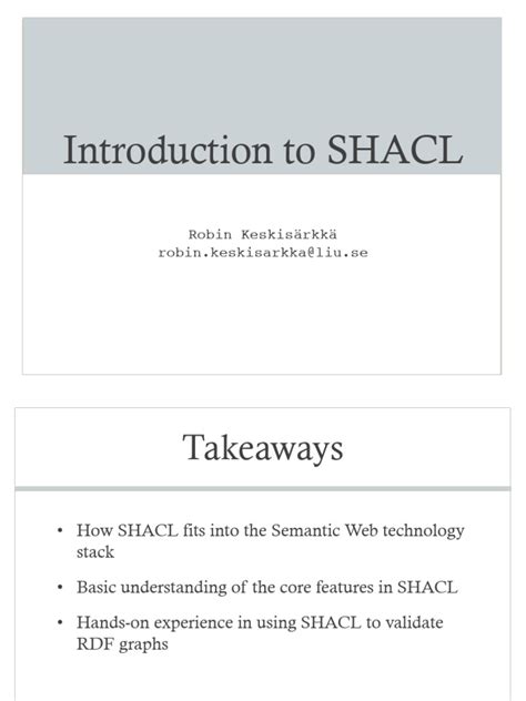 Introduction To Shacl Pdf Resource Description Framework Computing