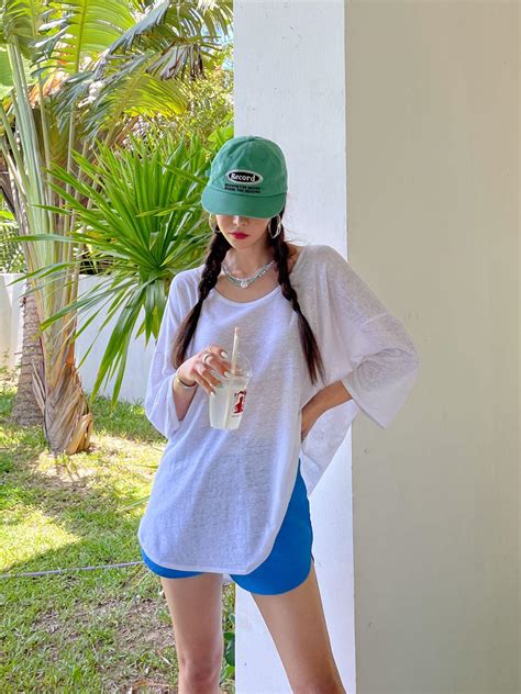 린넨 롱 티셔츠 유넥 시스루 루즈 오버핏 햇빛차단 바람막이