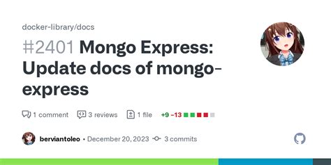 mongo express update docs of mongo express by berviantoleo · pull request 2401 · docker
