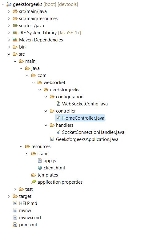 Spring Boot Web Socket Geeksforgeeks
