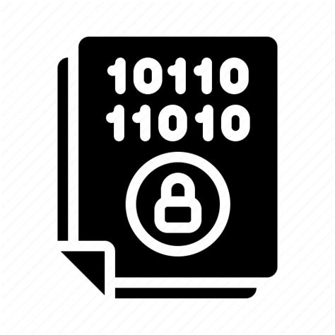 encryption security data technology document file binary icon