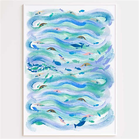 Wild Swimming Swimming At Sea Art Print Erin Donohoe Erin Donohoe