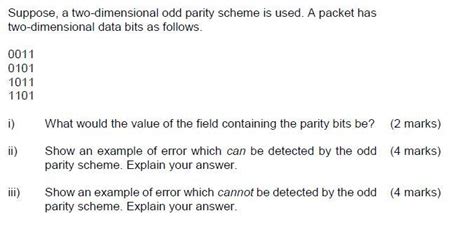 Solved Suppose A Two Dimensional Odd Parity Scheme Is Used