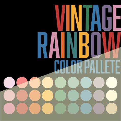 Rainbow Color Pallet Procreate Color Pallet Vintage Procreate Pallet