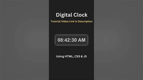 Create a Real-Time Digital Clock with HTML, CSS & JS | Quick Tutorial #shorts - YouTube
