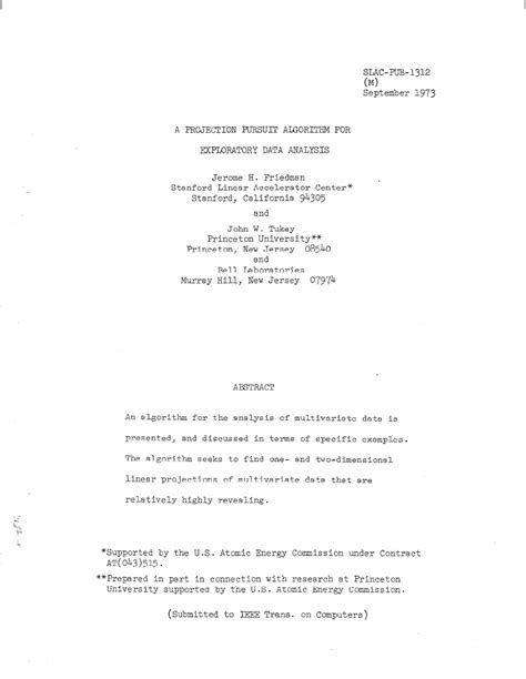 Pdf A Projection Pursuit Algorithm For Exploratory Data Analysis