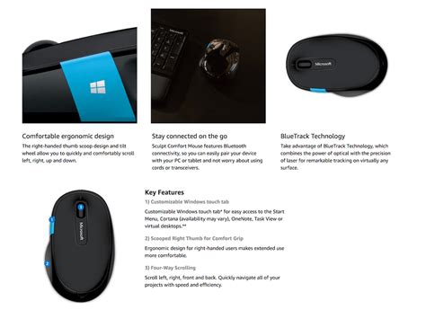 Microsoft Sculpt Comfort Bluetooth Wireless Mouse TEK Shanghai