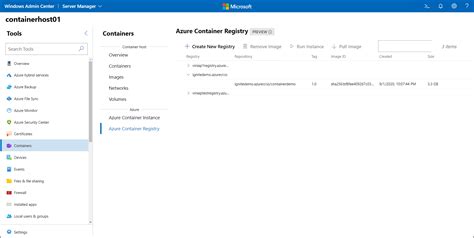 管理windows Admin Center上的azure 容器注册表 Microsoft Learn