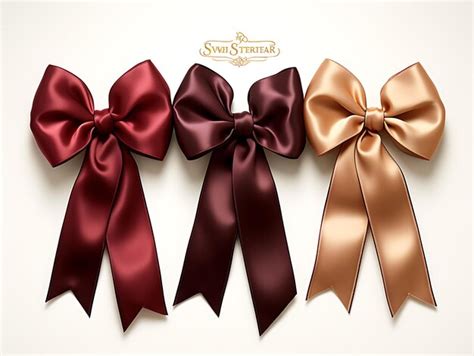Premium Photo Watercolor Of Velvet Burgundy Ribbon String With Velvet Bows And Deep Shad