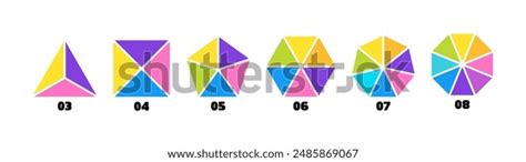 Segmented Diagrams Geometric Figures Such Triangle Stock Vector