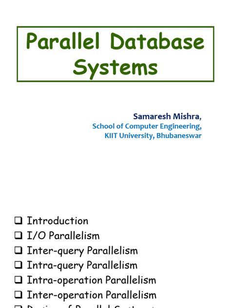 Parallel Database System Pdf Databases Parallel Computing