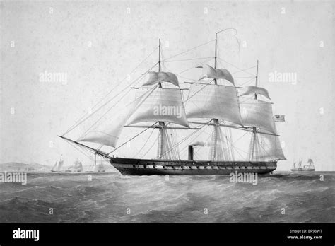 United States Auxiliary Screw Steam Frigate Merrimac 60 Guns Stock