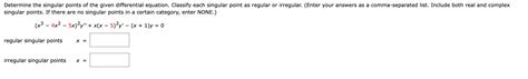 Solved Singular Points If There Are No Singular Points In A